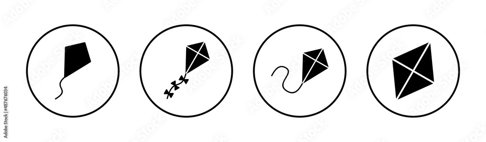 Kite icons set. kite sign and symbol Stock Vector | Adobe Stock