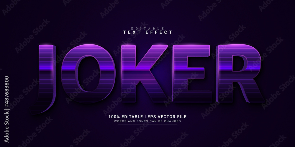 Vetor de editable text effect joker text style do Stock | Adobe Stock