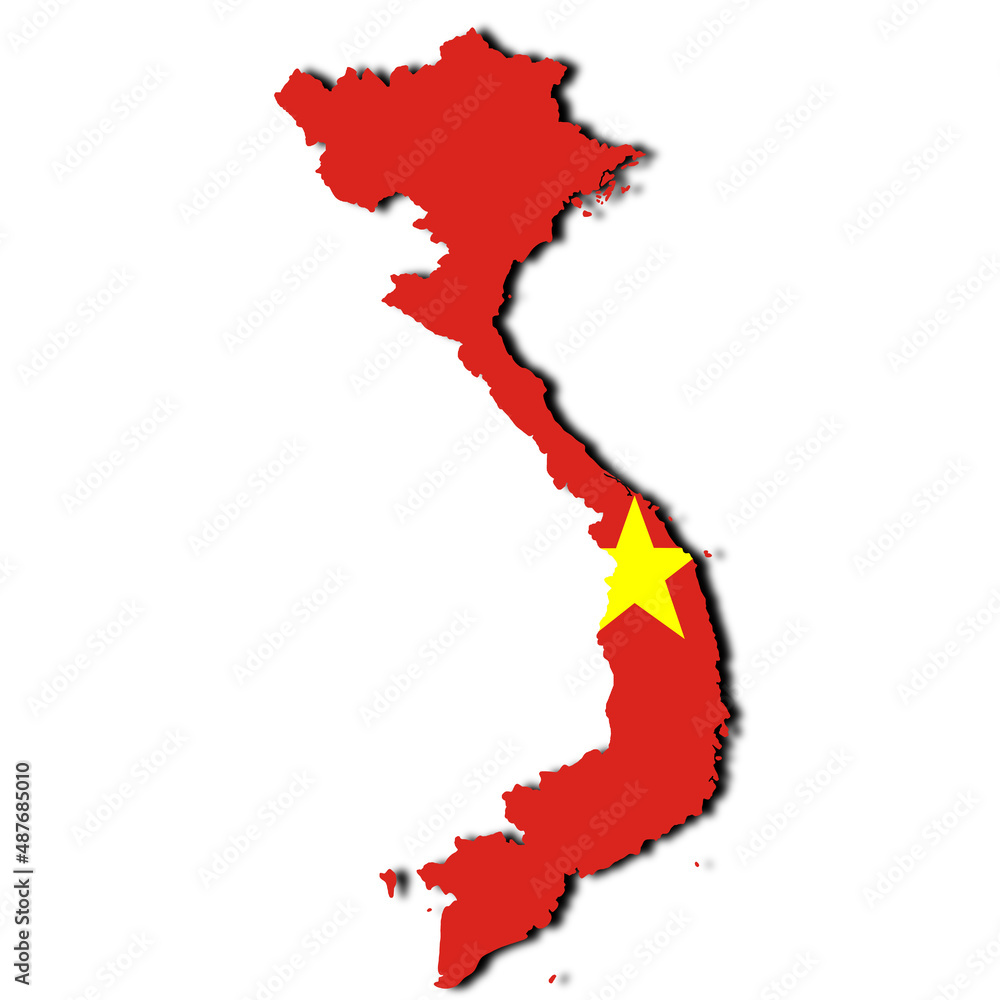 Vietnam map on white background with clipping path 3d illustration ...