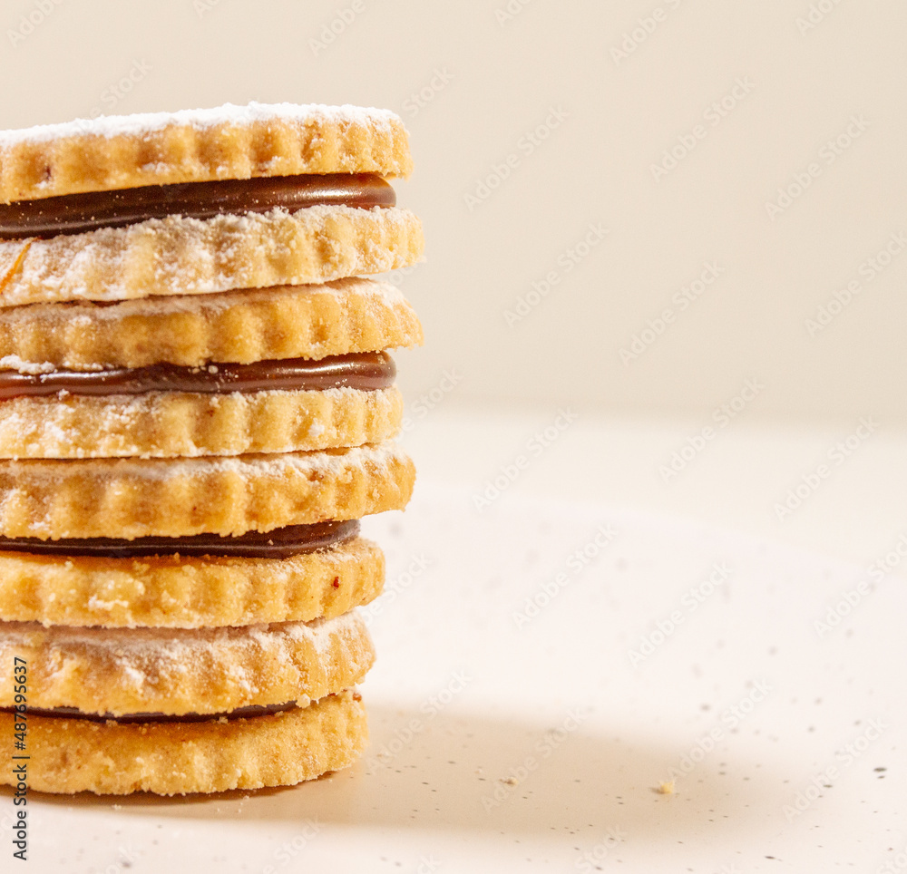 alimento, aperitivo, aislada, biscuit, cookies, blanco, bombones ...