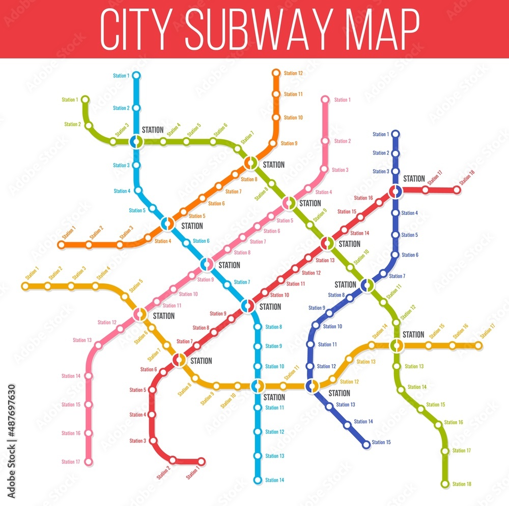 Metro Subway And Underground Transport System Map Metro Railway 