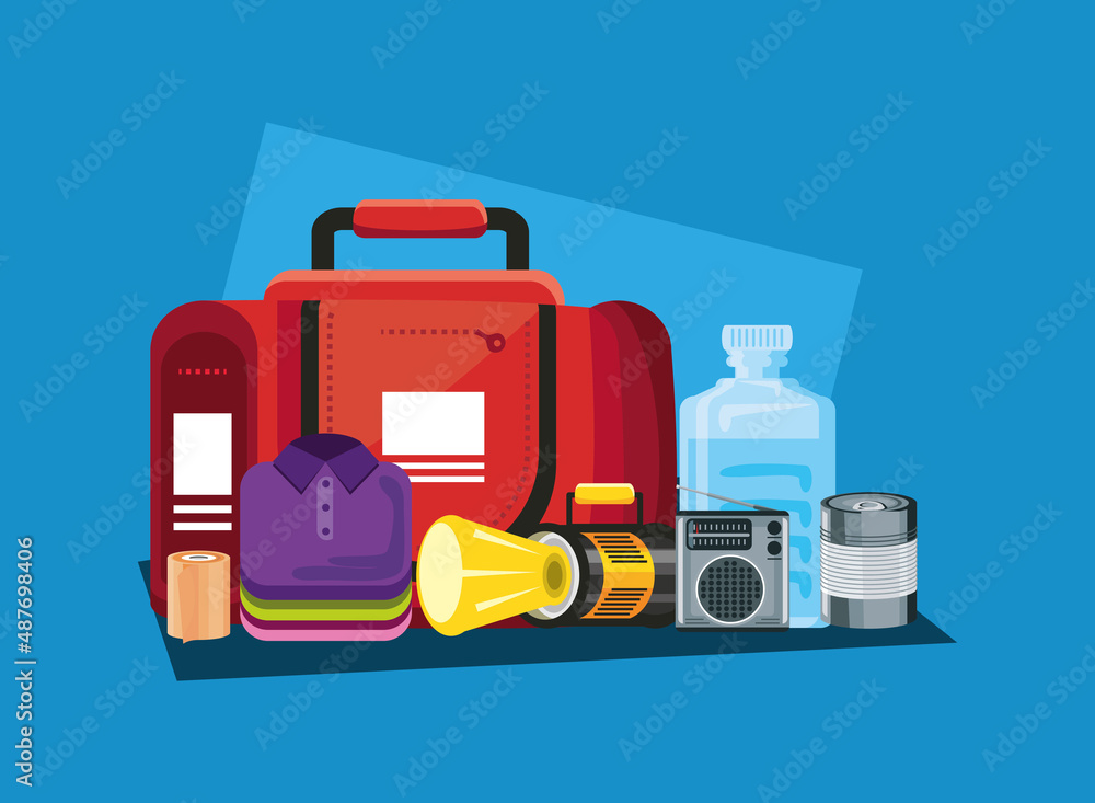 emergency kit for disaster Stock Vector | Adobe Stock