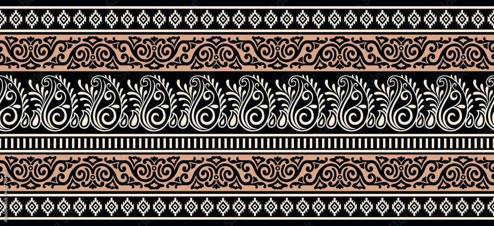 Seamless vector tribal border design Stock Vector | Adobe Stock