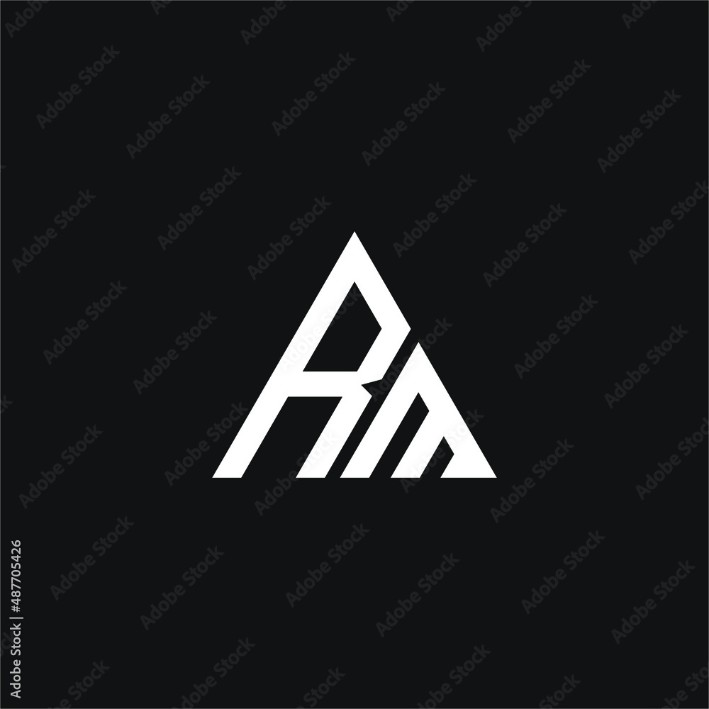 R and M letter with triangle logo concept vector stock illustration ...