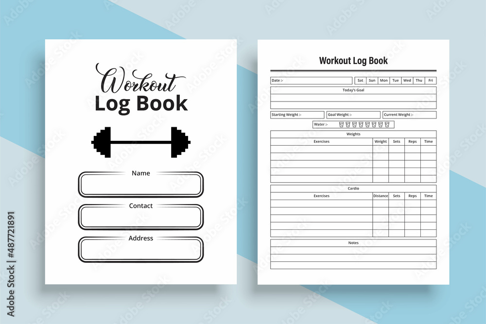 Workout log book KDP interior. Gym workout tracker notebook interior ... Workout log book KDP interior. Gym workout tracker notebook interior ...