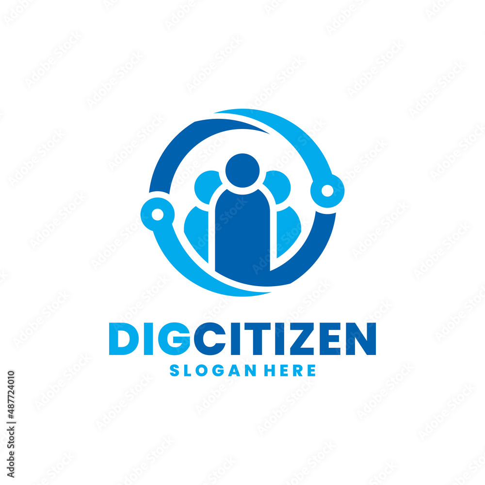 Digital Citizen logo vector. Social technology logo template design ...