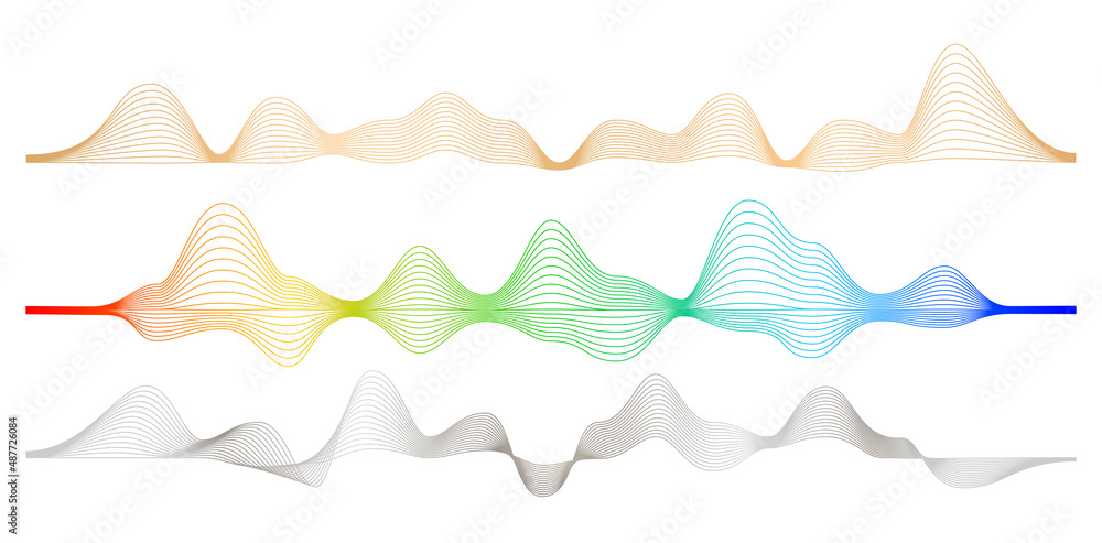 illustration of an wavy line three model color design, applicable for ...