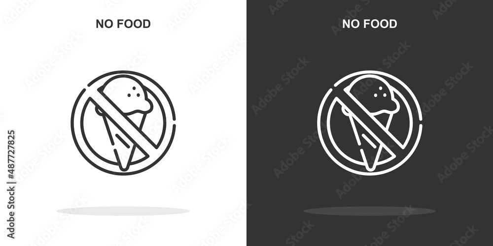 no food line icon. Simple outline style.no food linear sign. Vector ...