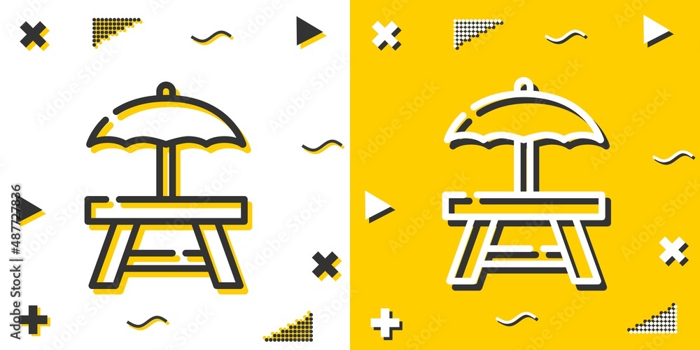 rest area line icon. Simple outline style.rest area linear sign. Vector ...