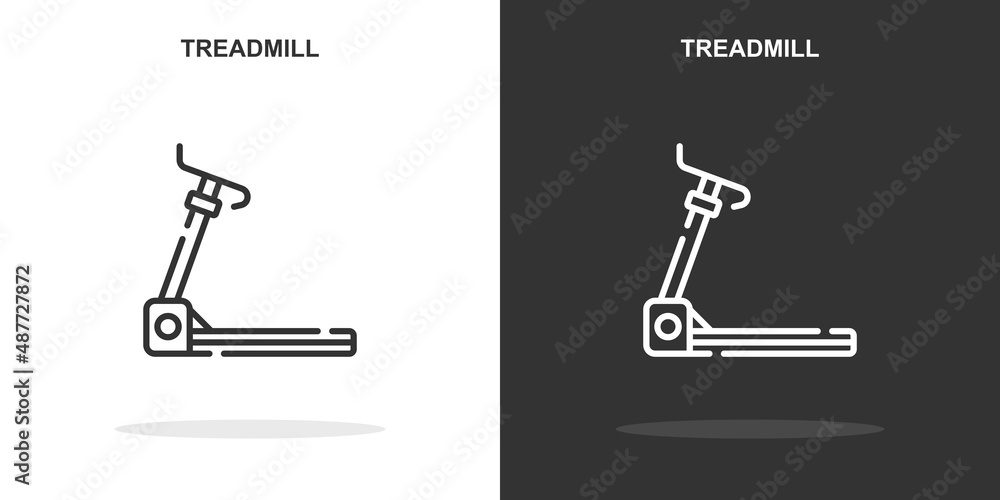 treadmill line icon. Simple outline style.treadmill linear sign. Vector ...