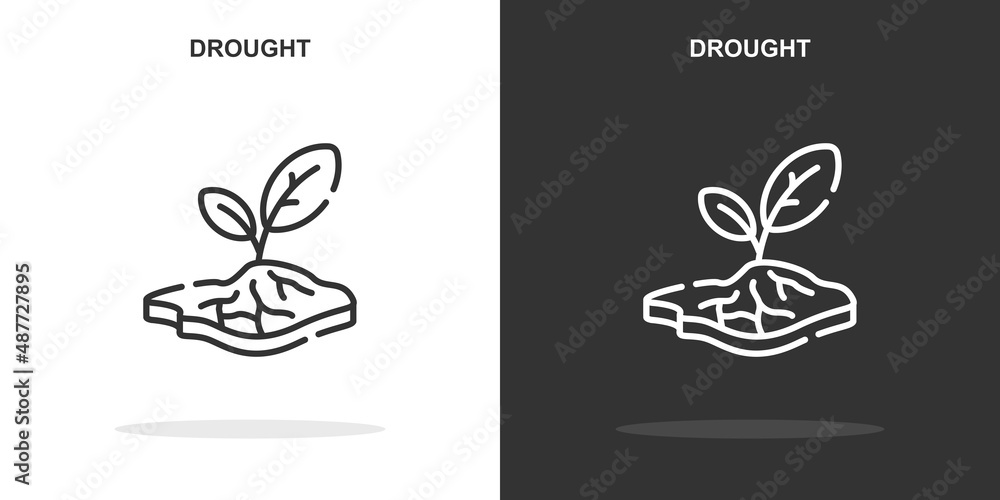 drought line icon. Simple outline style.drought linear sign. Vector ...