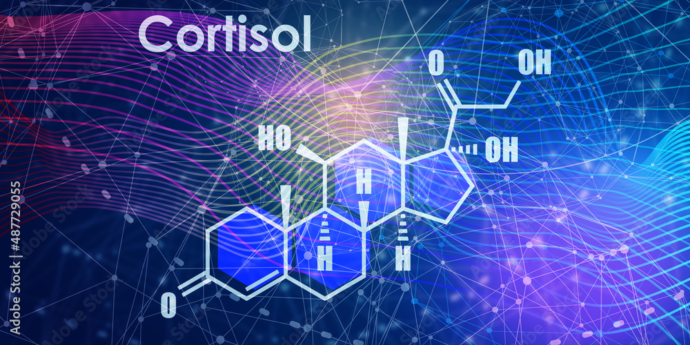 Photo & Art Print Structural formula of human steroid cortisol hormone ...