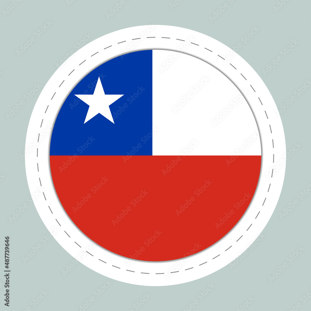 Sticker ball with flag of Chile. Round sphere, template icon. Chilean ...