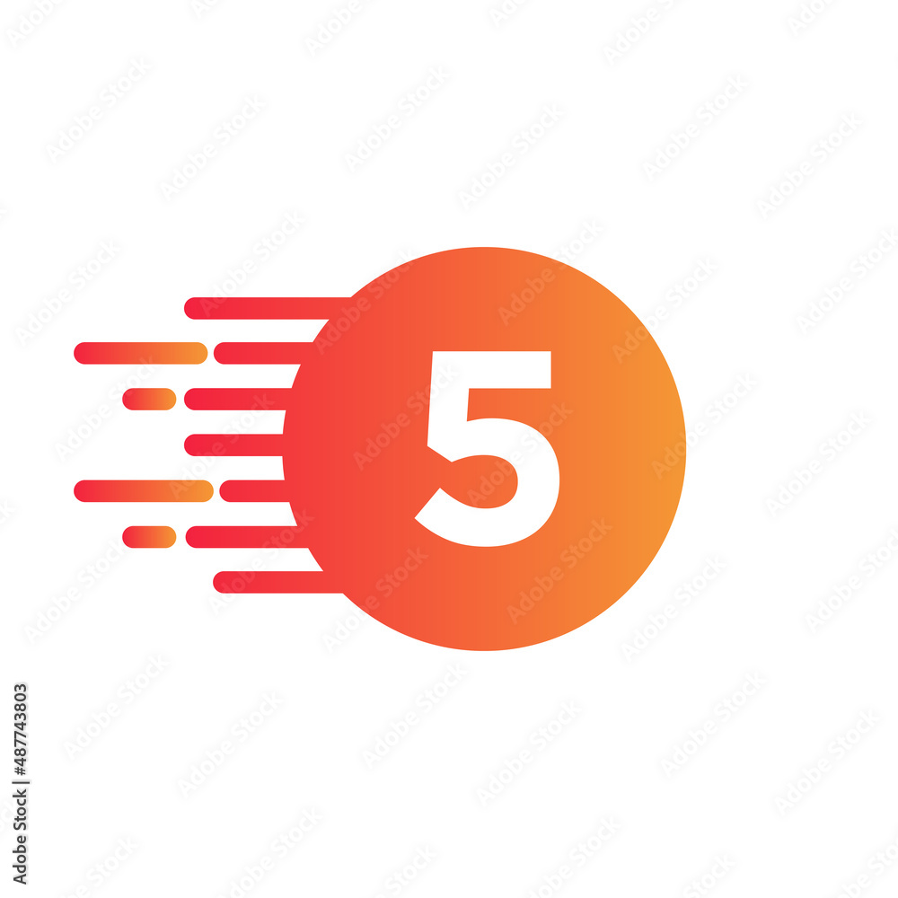 Abstract Dots Letter 5 Logo Icon. 5 Letter Design Vector with Dots ...