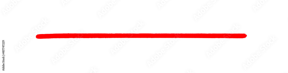 Linie oder Streifen in rot zum Durchstreichen, Unterstreichen oder ...