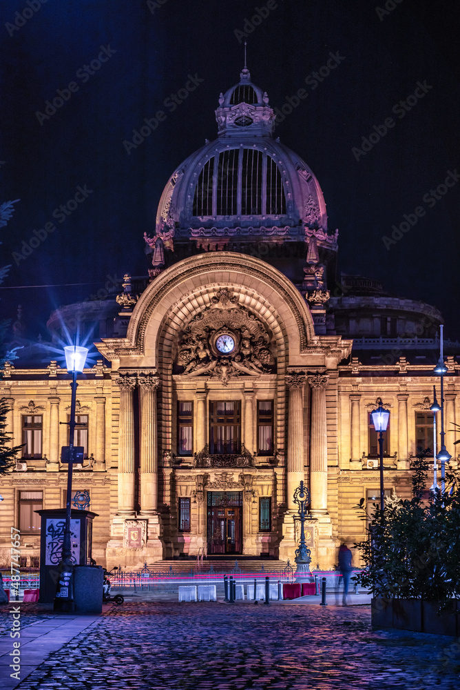 The CEC Palace, in Bucharest, Romania, and situated on Calea Victoriei ...