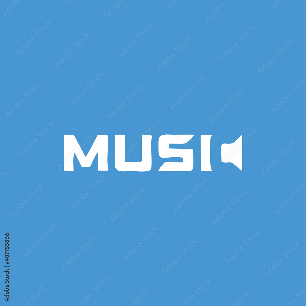 Music letter with logo design illustration. Music logo design ...