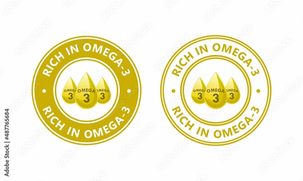 Omega-3 design logo template illustration Stock Vector | Adobe Stock