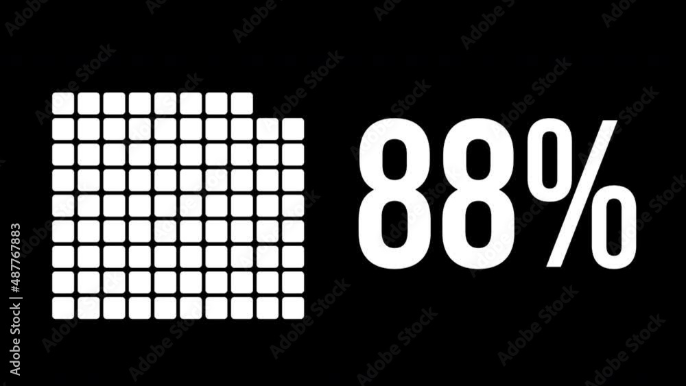 Vídeo do Stock: 88 percent infographic diagram, eighty-eight percentage ...