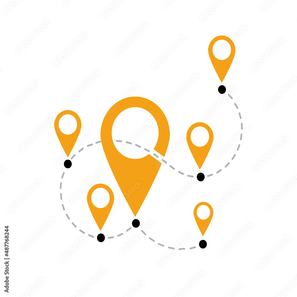 path icon with multiple marks, vector illustration Stock Vector | Adobe ...