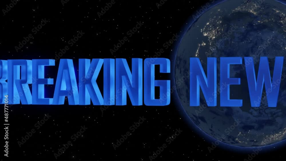 3d render illustration hi tech visual BREAKING NEWS Background Looped ...