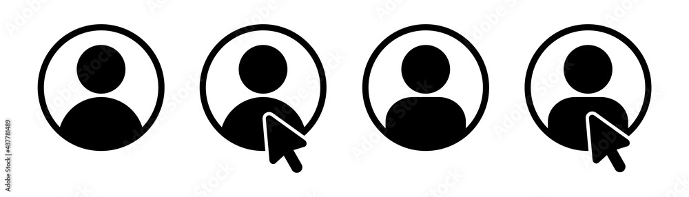 Profile Icon With Cursor Stock Vector | Adobe Stock