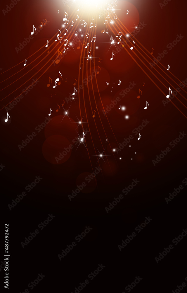 Classic Music Notes Red Background Stock Illustration | Adobe Stock