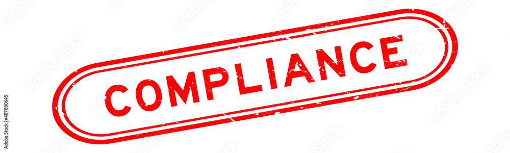 Grunge red compliance word rubber seal stamp on white background Stock ...