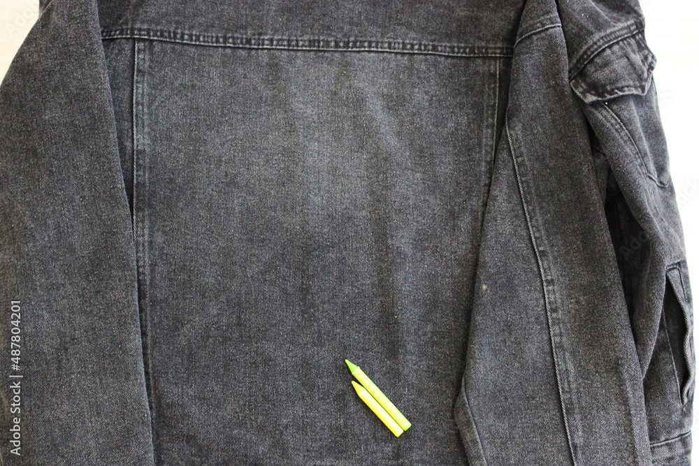 Step 0. photo instruction. DIY concept. How to paint a denim jacket ...