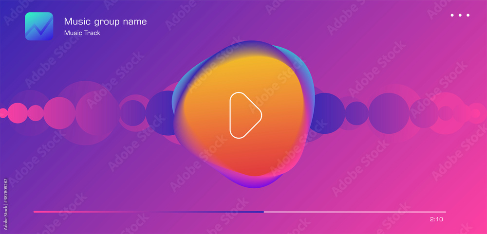 Music streaming mobile app design. Generic and fictional user interface ...