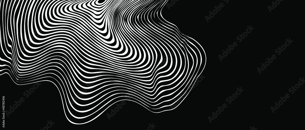 Modern abstract wave lines on black background. Vector EPS 10 Stock ...
