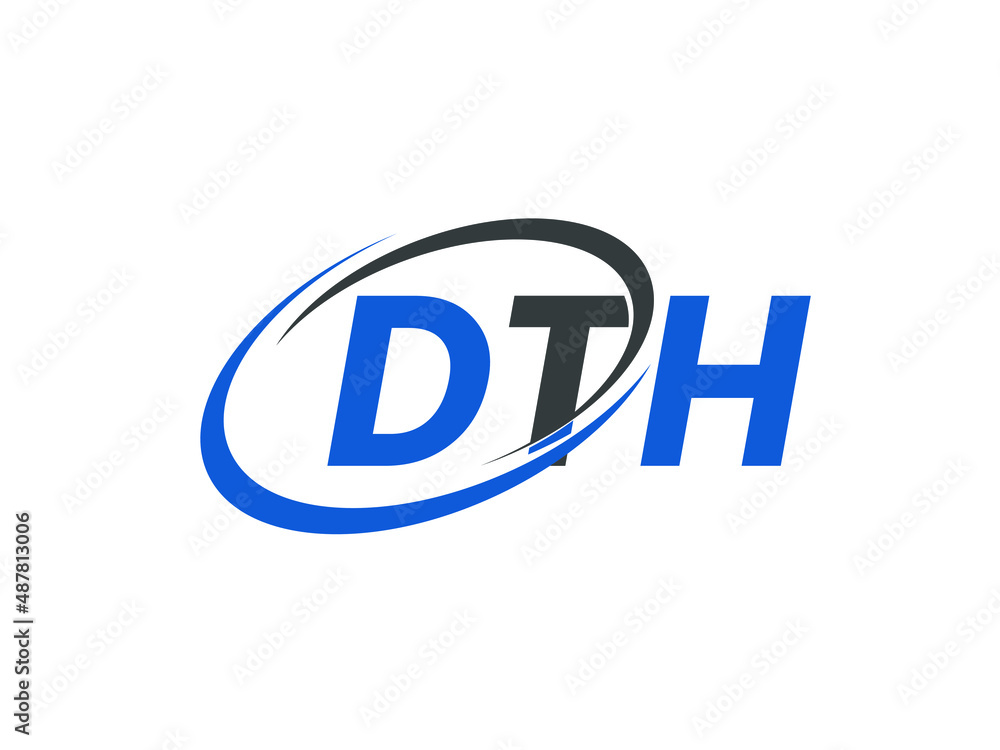 DTH letter creative modern elegant swoosh logo design Stock Vector ...
