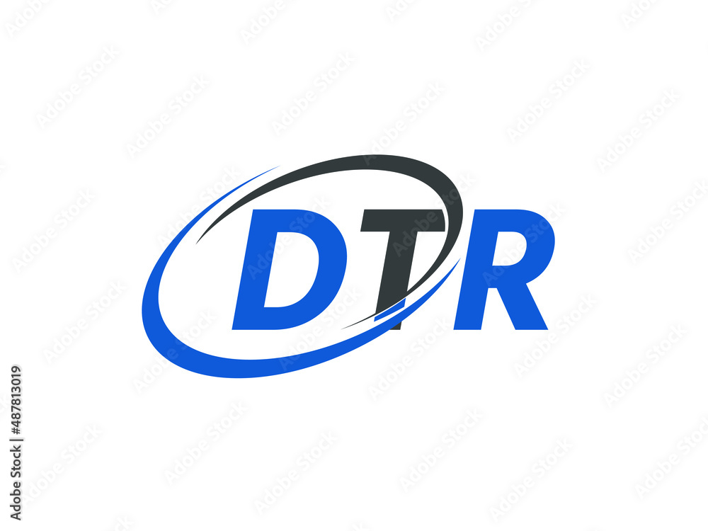 DTR letter creative modern elegant swoosh logo design Stock Vector ...