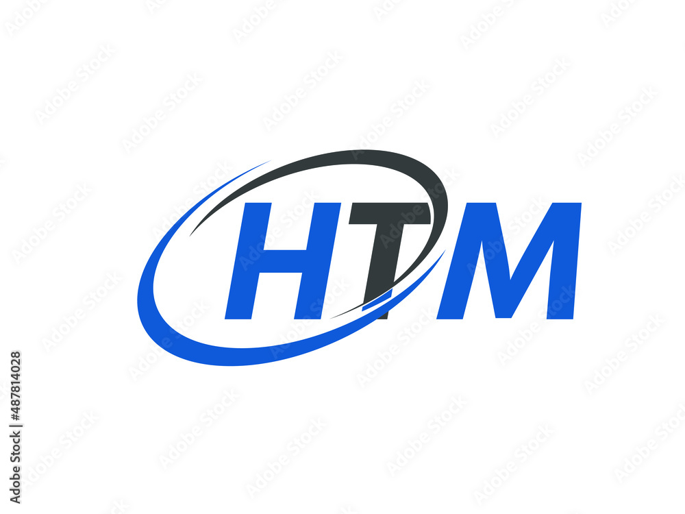 HTM letter creative modern elegant swoosh logo design Stock Vector ...