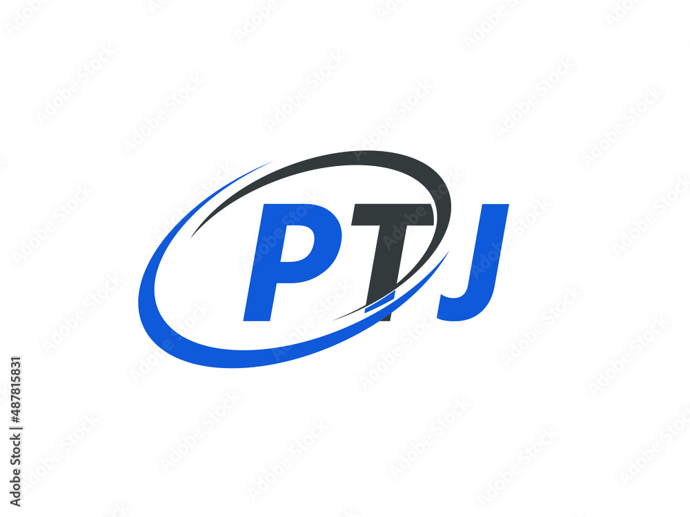 PTJ letter creative modern elegant swoosh logo design Stock Vector ...