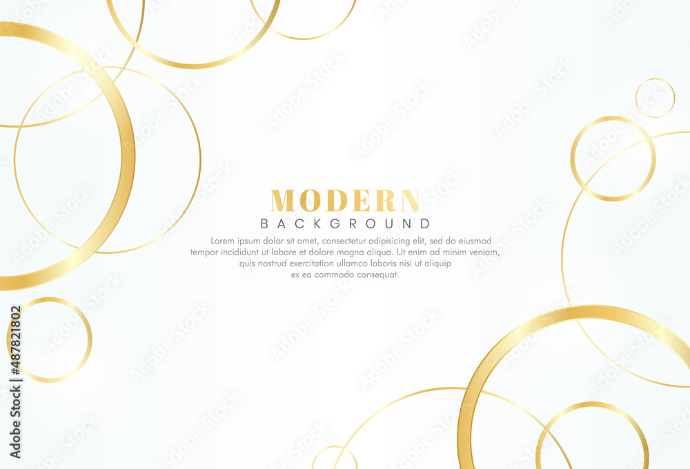 Modern abstract gold gradient circle on white background. Luxury and ...