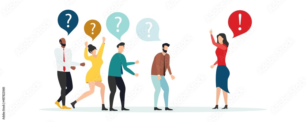 Peoples talk, boss angry employee, vector Stock Vector | Adobe Stock