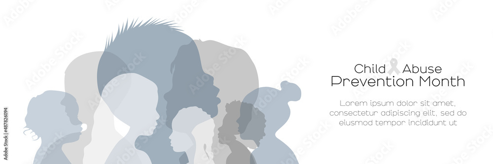 Child Abuse Prevention Month banner. Card with place for text. Stock ...