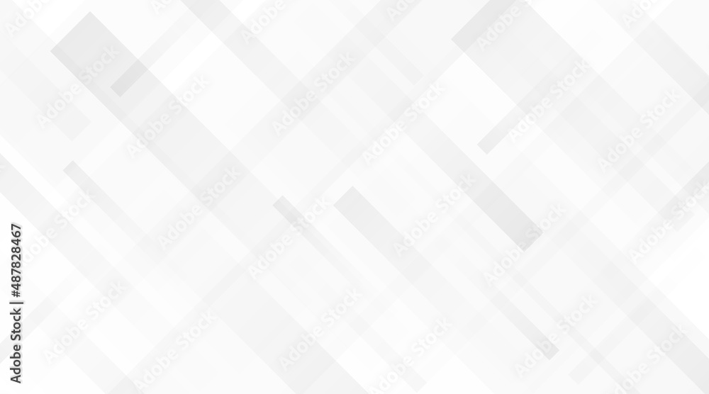 Abstract white and grey squares shape background. Overlapped diagonal ...