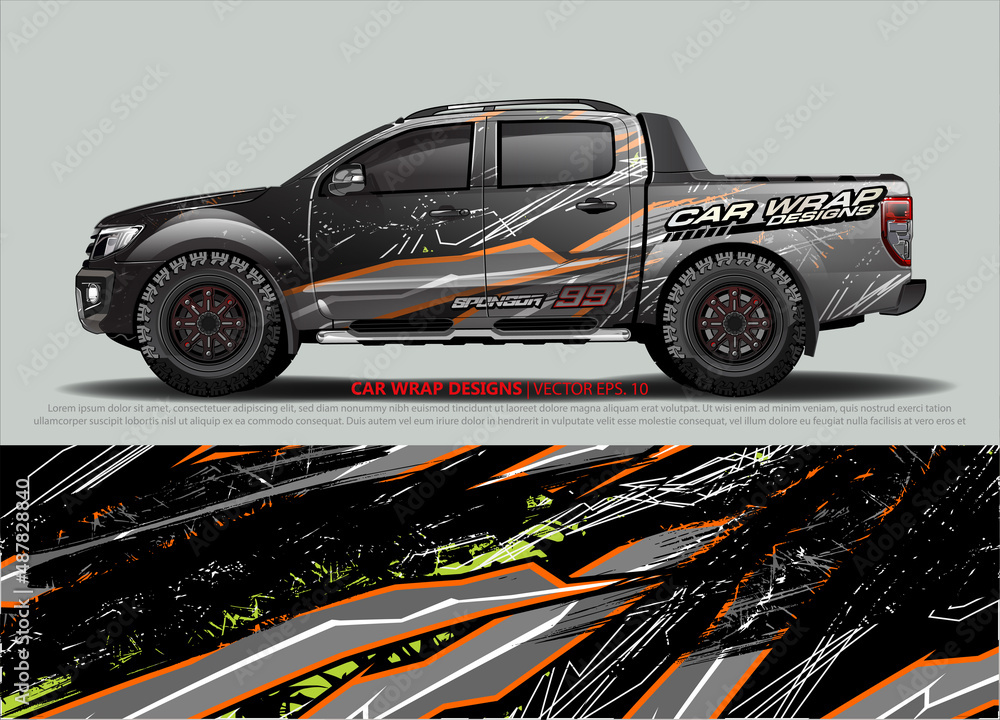 car wrap design. simple lines with abstract background vector concept ...