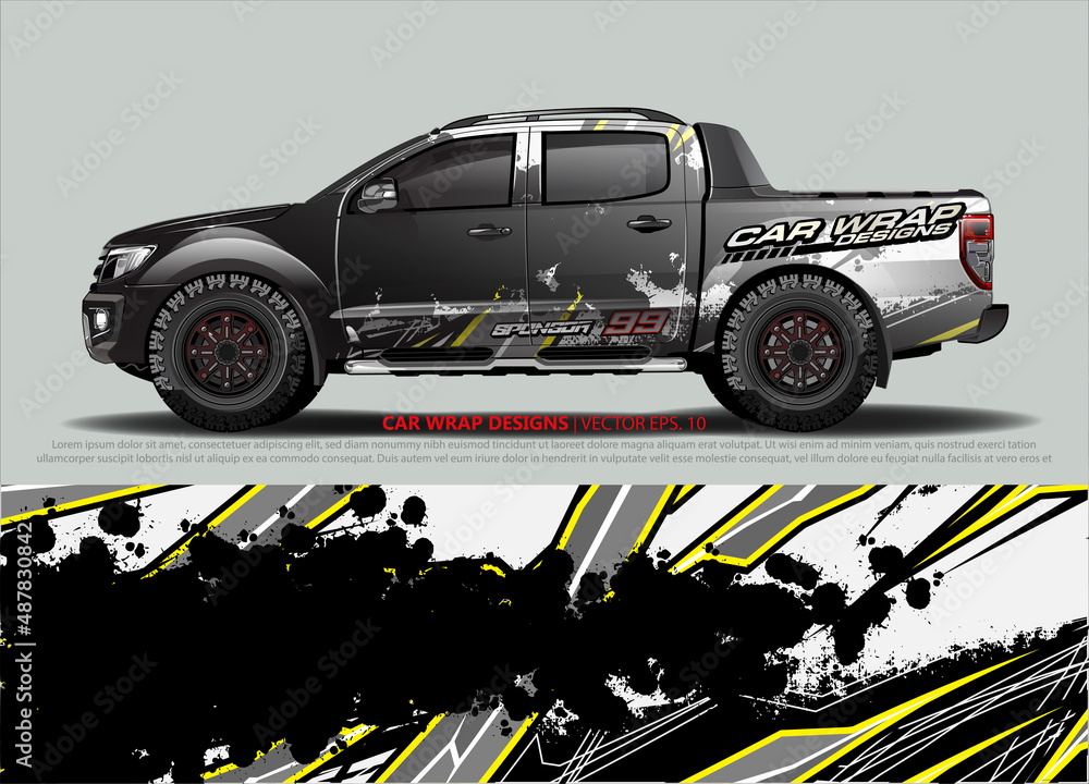 car wrap design. simple lines with abstract background vector concept ...