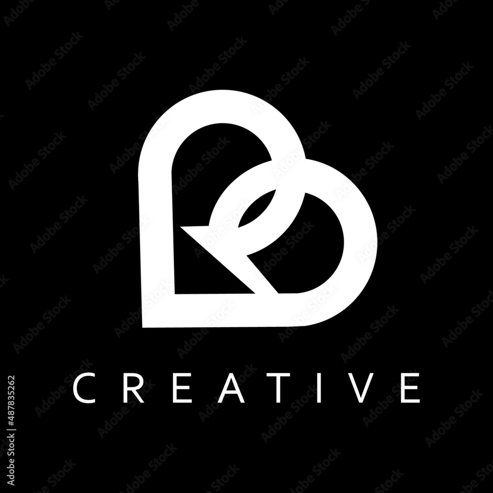 Modern letter B love logo design, smart beauty Logo Designs Vector ...