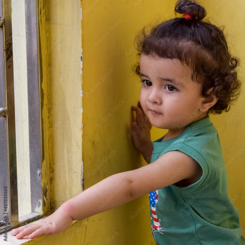 Cute little boy Shivaay at home balcony during summer time, Sweet ...