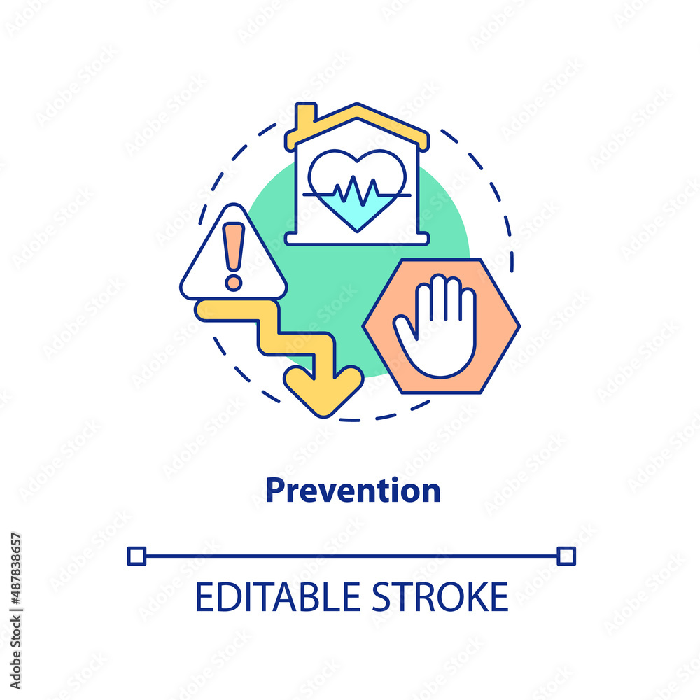 Prevention concept icon. Support patient condition. Palliative care ...