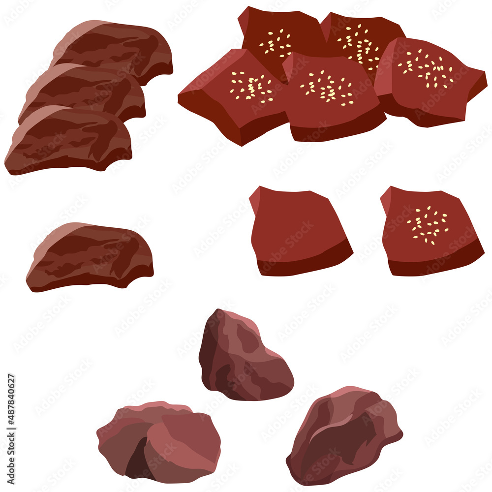 生レバー・牛・豚・鶏の食材イメージイラスト ベクター Stock Vector | Adobe Stock