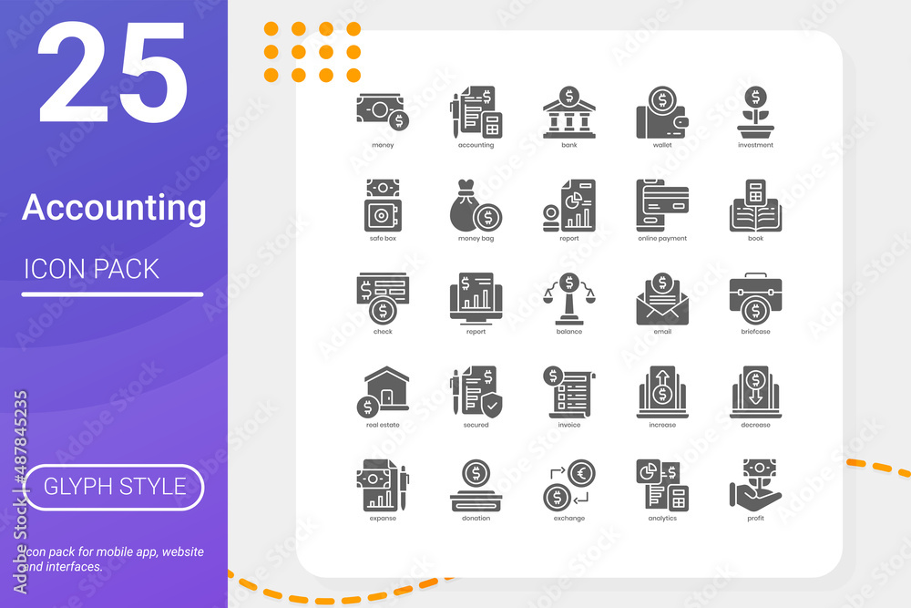 Accounting icon pack for your website design, logo, app, UI. Accounting ...