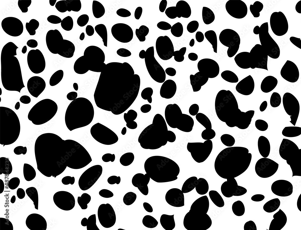 Dalmatian pattern Cow texture Animal skin template Spot background Vector design illustration ...