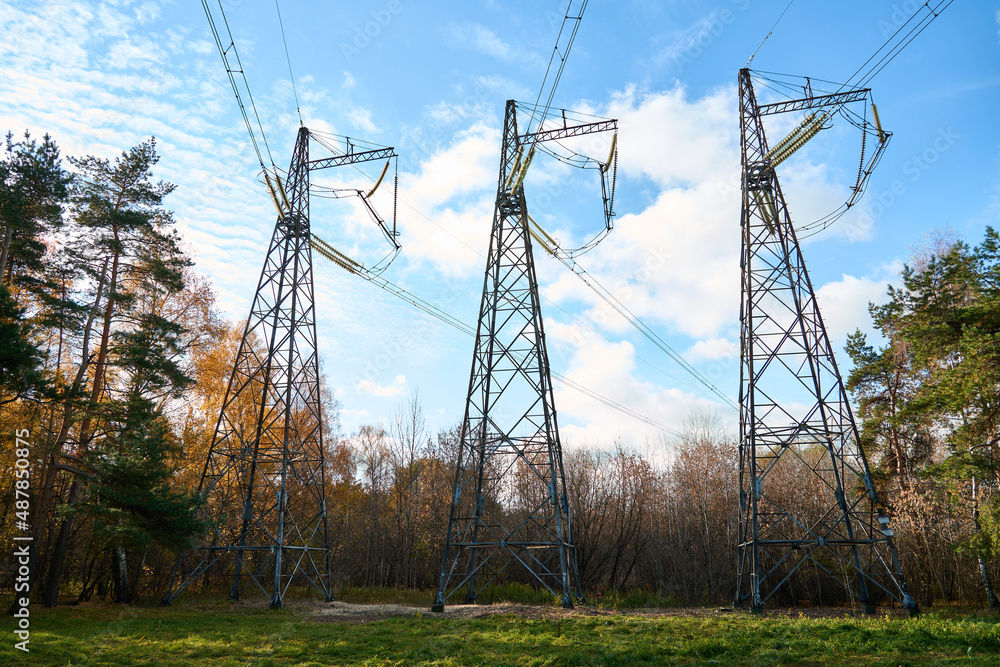 Power Poles And Transmission Lines - Distribution of electrical power ...