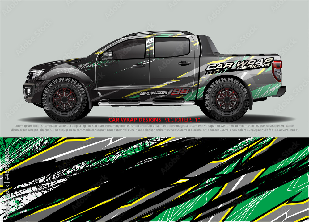 Car wrap decal design vector. abstract Graphic background kit designs ...