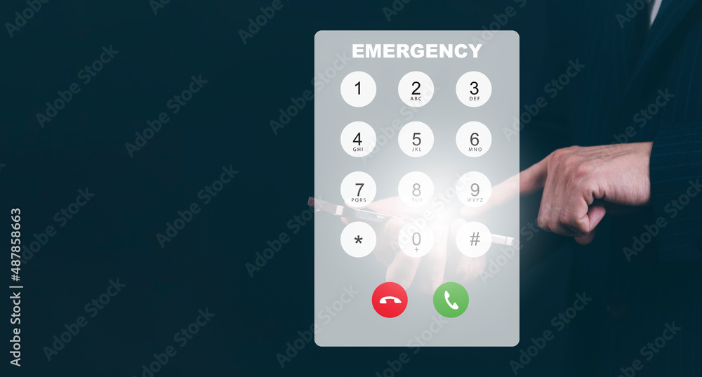 Dialing on virtual telephone keypad with Emergency and transparent ...